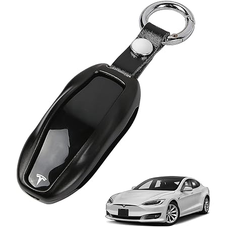 Amazon.com: M.JVisun Men Women Genuine Leather Key Fob Cover for Tesla ...