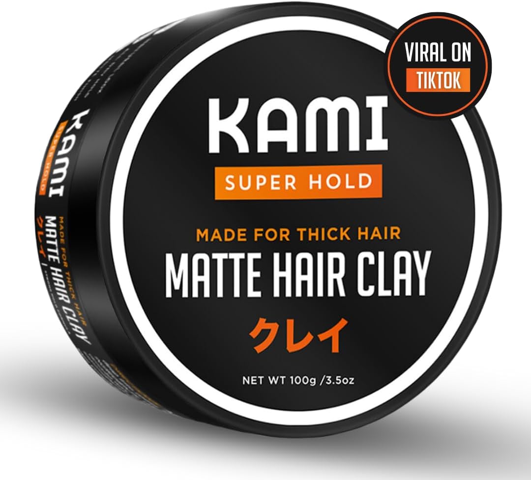Amazon.com: Kami Hair Clay for Men - Strong Hold, Matte Finish for ...