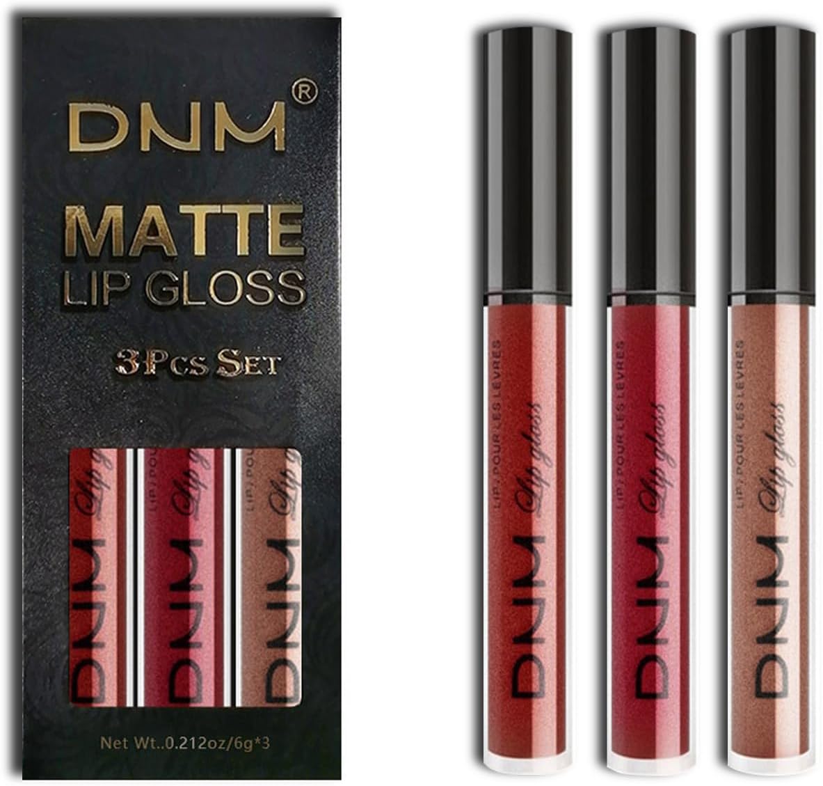 Amazon.com : CAHIUYOA 3Pcs Nude Red Purple Matte Liquid Lipstick Lip ...
