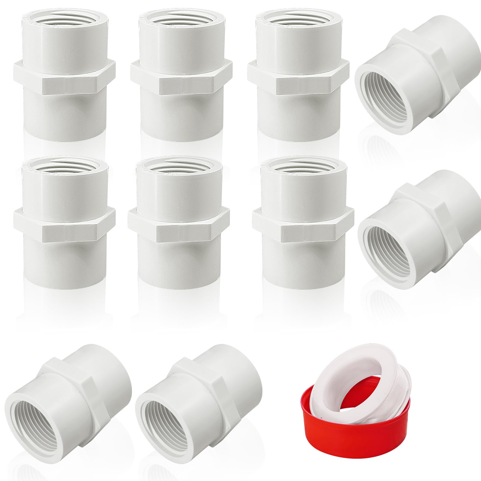 10pcs White Pvc Pipe Fitting 1 Inch Npt Female Thread | Desertcart INDIA
