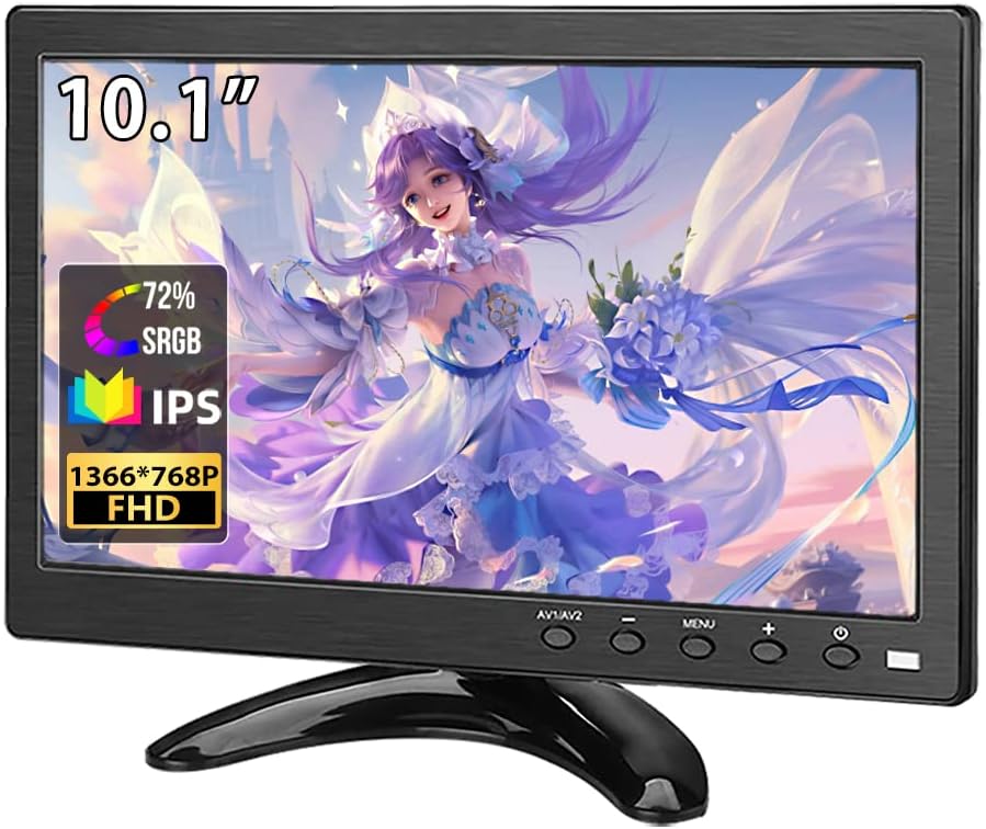 Amazon.com: Pisichen Small Monitor 10.1 Inch Mini Monitor HD 1366X768 ...
