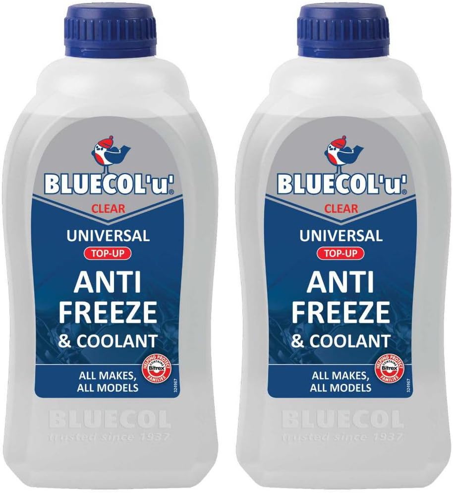 Bluecol 2 x U Universal Anti Freeze & Coolant Top Up 1 Litre - All ...