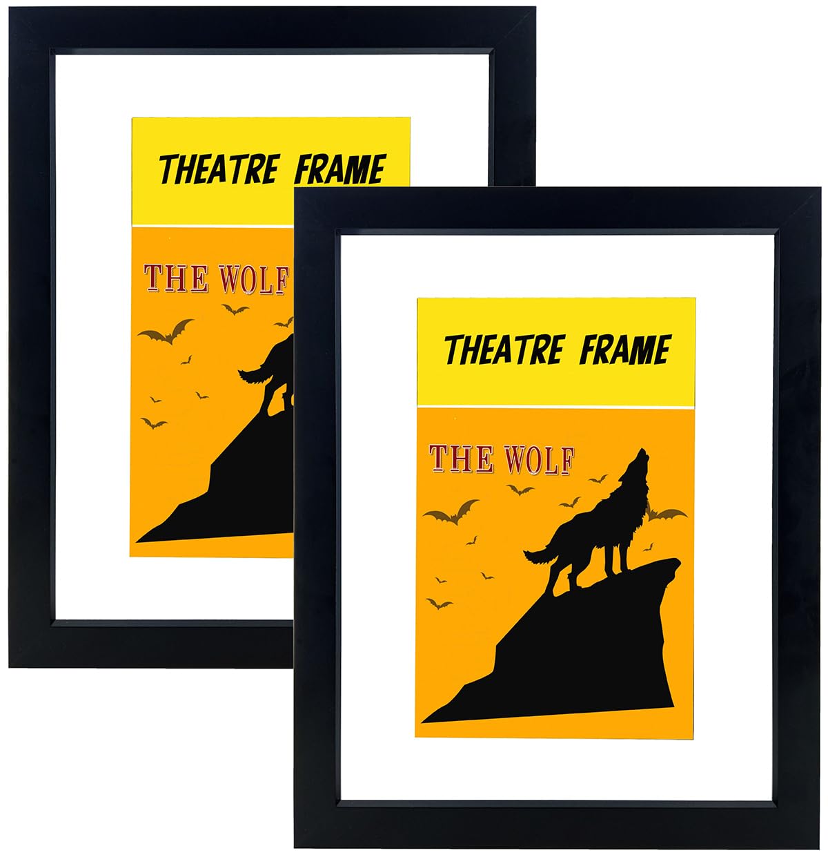 Amazon.com - KingSun 2 Pack, Theatre bill Frame with Real Glass,Black ...
