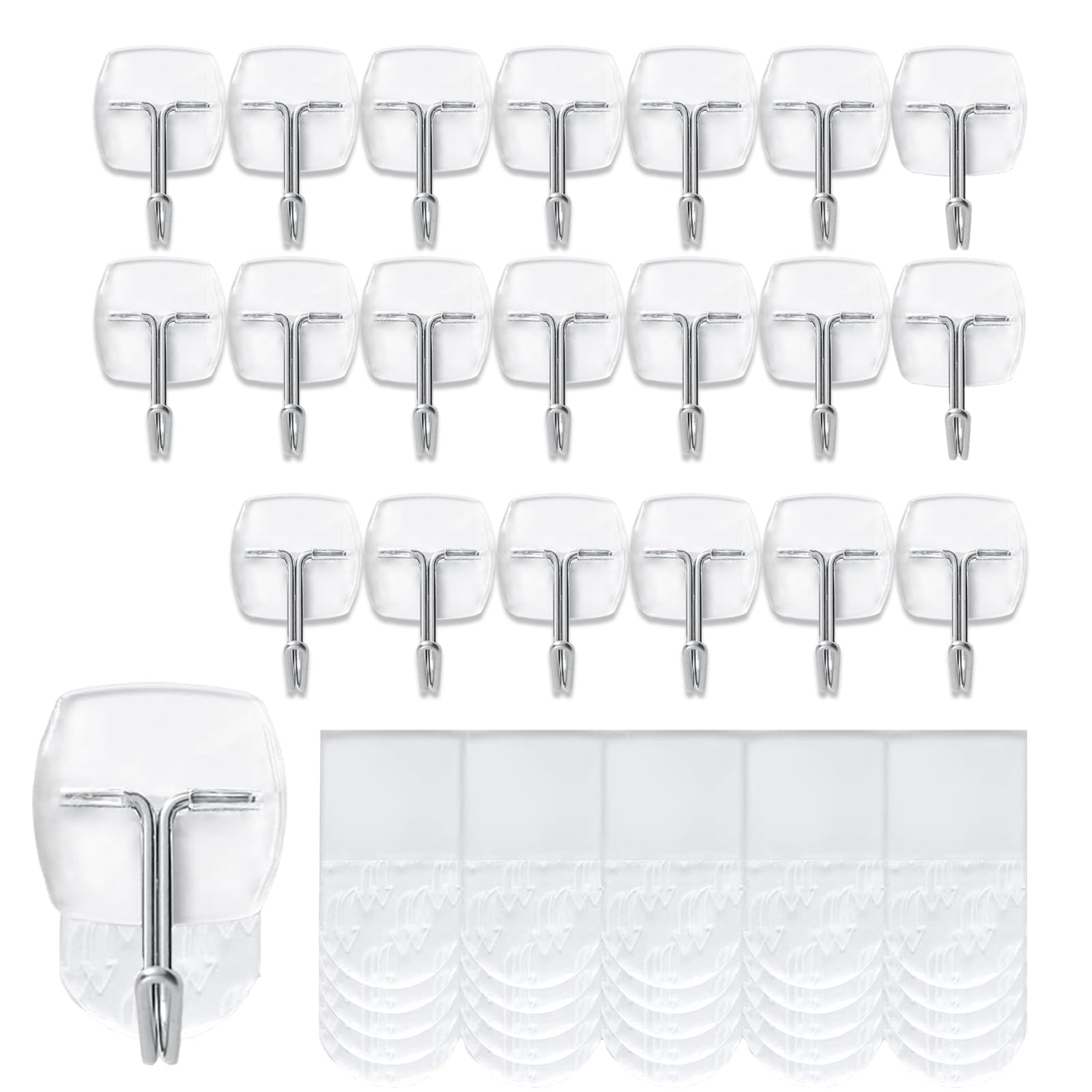 Amazon.com: CARAINBO 20 hooks-25 Strips,Clear Small Wire Toggle Hooks ...