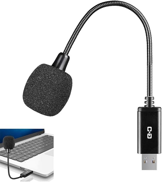 Amazon.com: Mini USB Microphone for Laptop and Desktop Computer, with ...