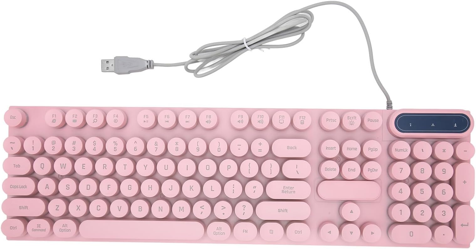 KNOWSQT - Teclado para computadora con cable, color azul y colorido ...