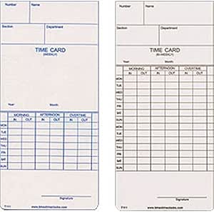 Acroprint 09-1000-001 Time Cards for Model t100 All Digital time Clock ...