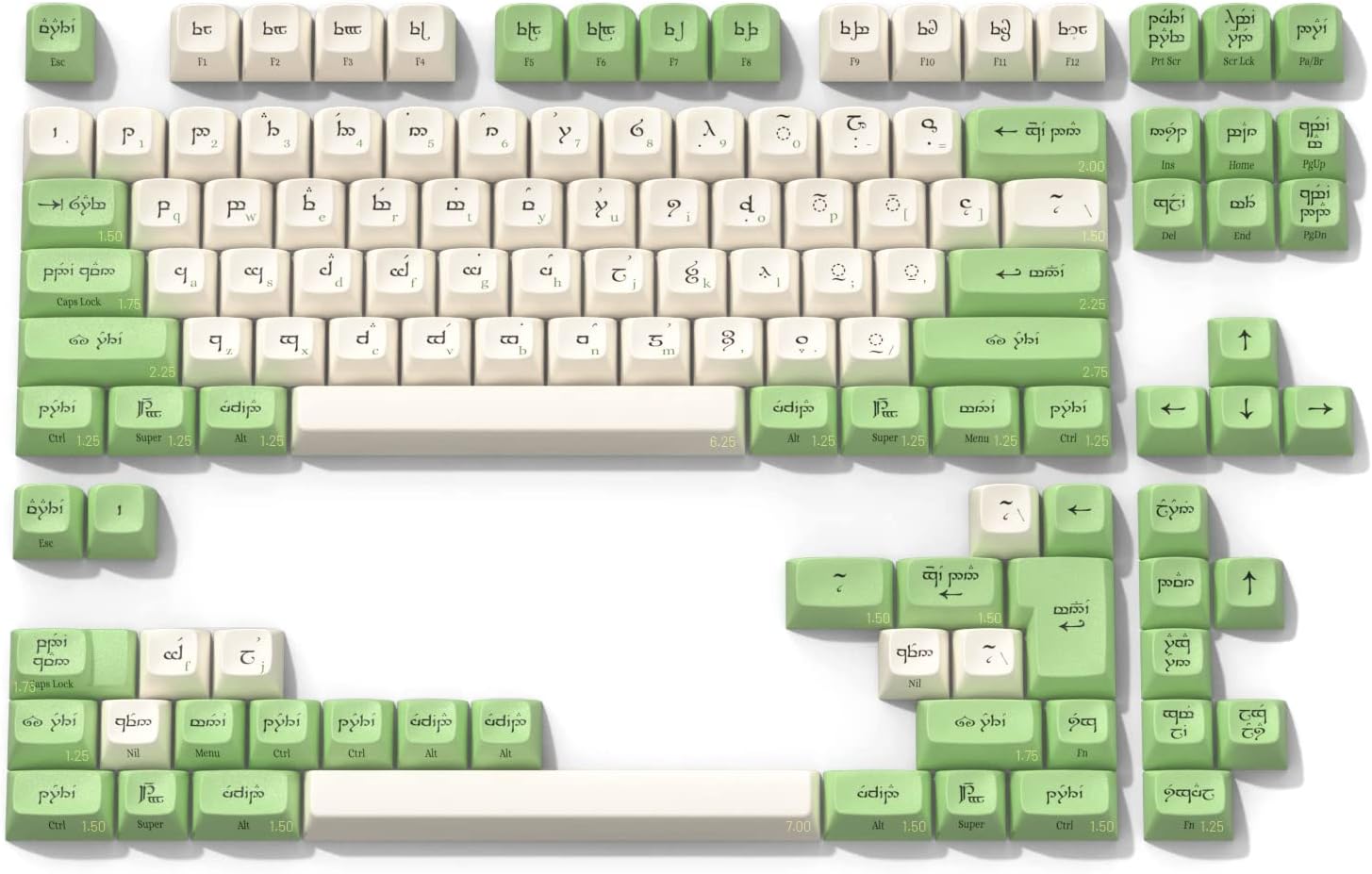 Amazon.com: DROP The Lord of The Rings MT3 Elvish Keycap Set, PBT Hi ...