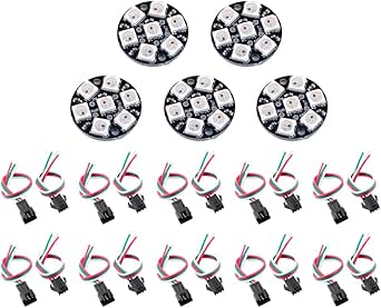Amazon.com: DIYmall 7 Bits WS2812B RGB LED Ring + JST SM 3 Pin ...
