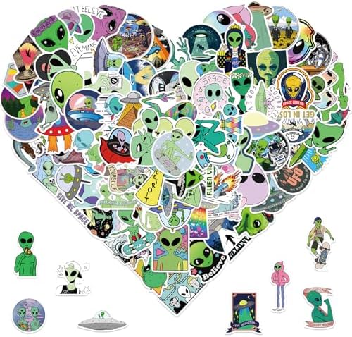 Amazon.com: Cool Mysterious Alien Stickers, Waterproof Laptop Stickers ...