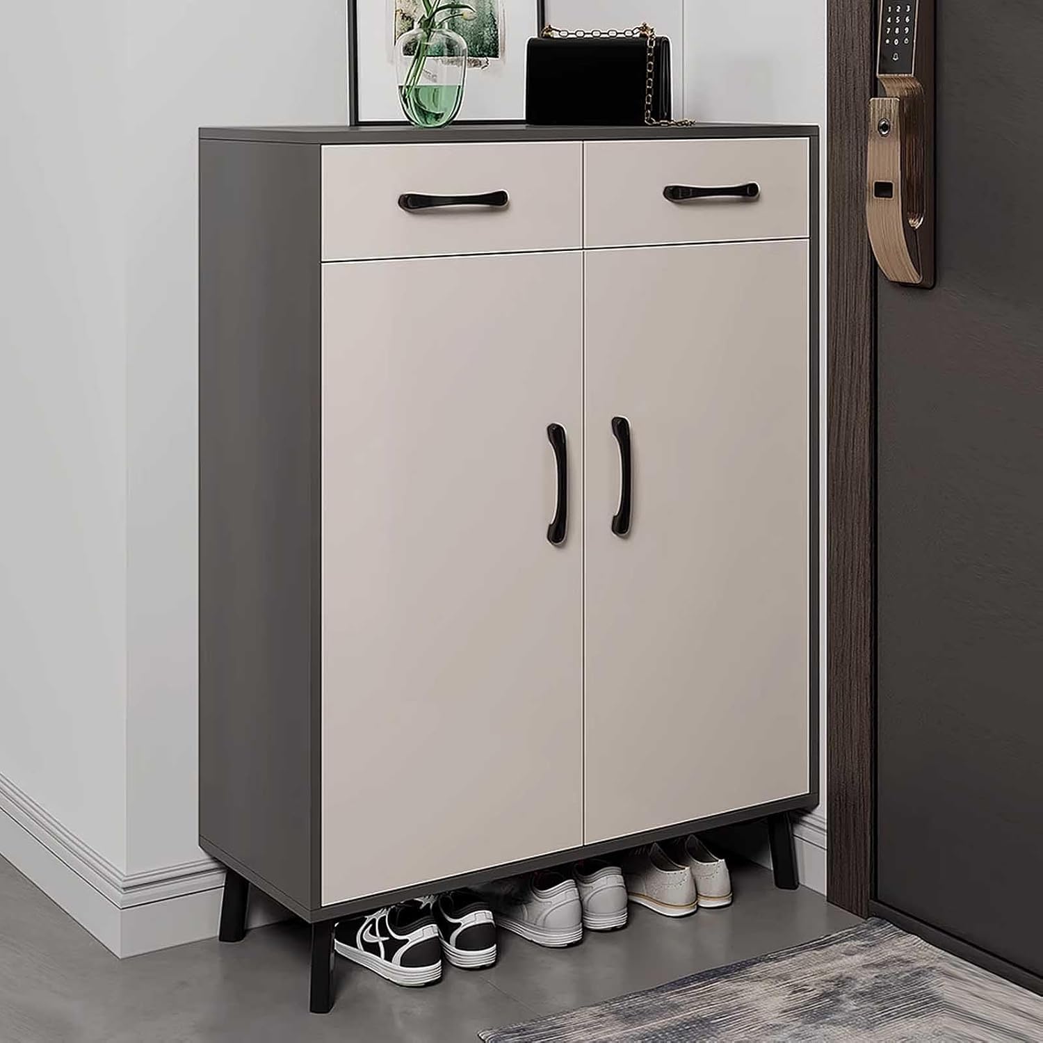 JOMILA Shoe Rack for Hallway, Shoe Cabinet with Adjustable Shelves ...