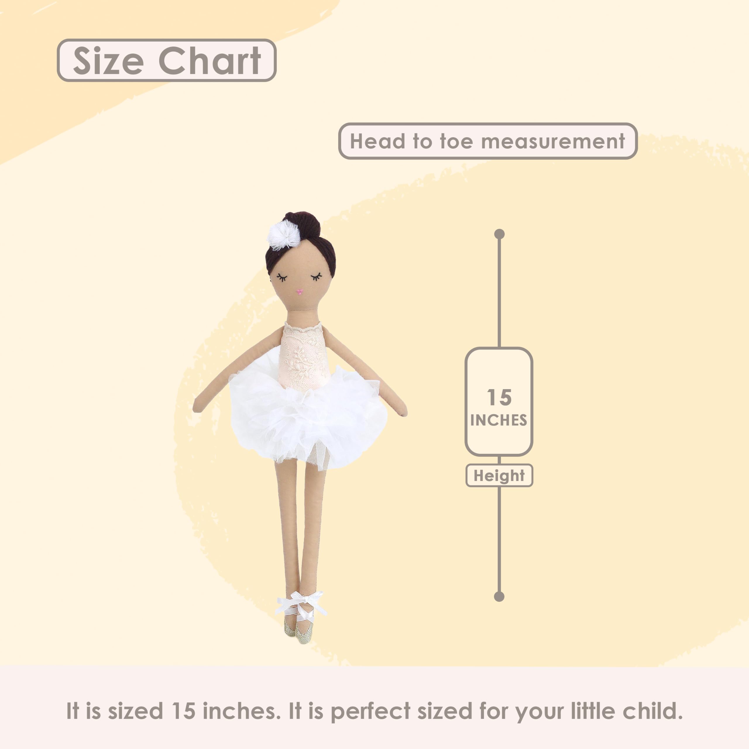 MON AMI Katrina The Ballerina Soft Doll – 15/38cm | Plush Ballerina ...