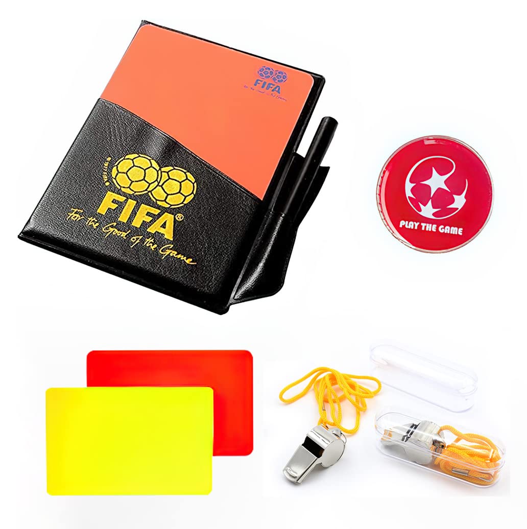 Amazon.com: Wrzbest 3 in 1 Football Soccer Referee kit,Referee Whistle ...