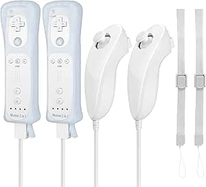 2 Pack Motion Plus Controller with Nunchuck for Wii, surcok 2 in 1 ...
