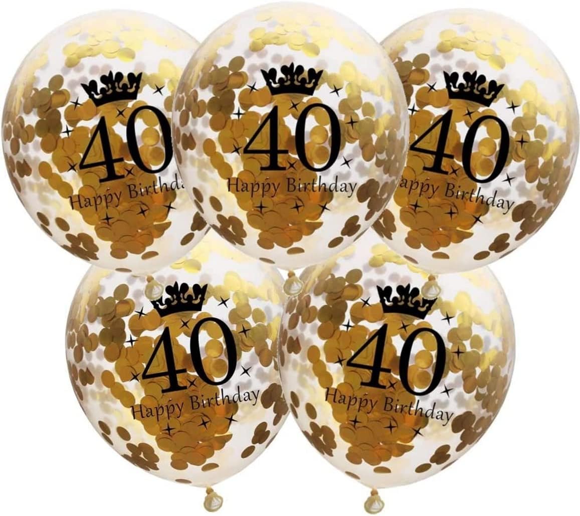 Amazon.com: DIWULI Number Balloons 40 Gold - 40th Birthday Decorations ...
