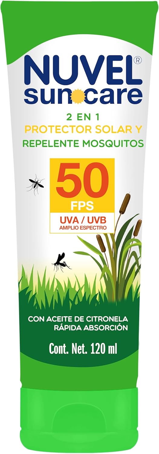 Nuvel Bloqueador Solar Facial y Corporal SunCare FPS 50 con Repelente ...
