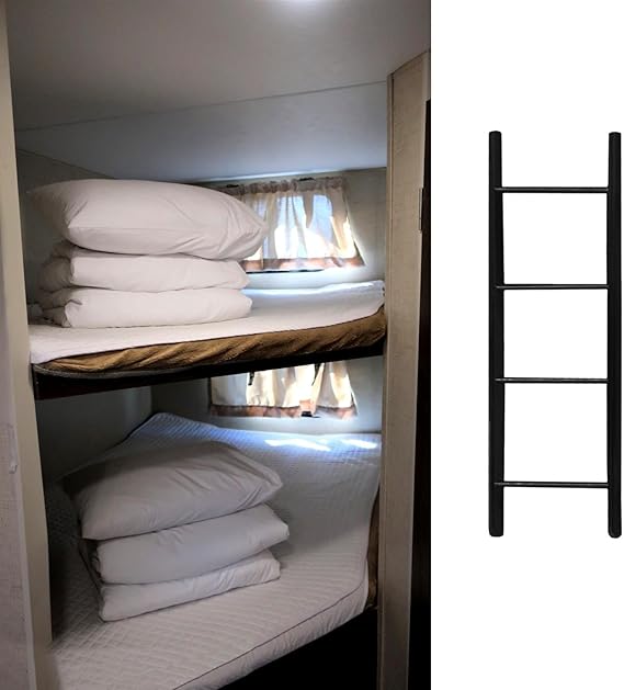 Amazon.com: MOGGED 4/5step Hanging RV Bunk Ladder, Black Twin Bunk Bed ...