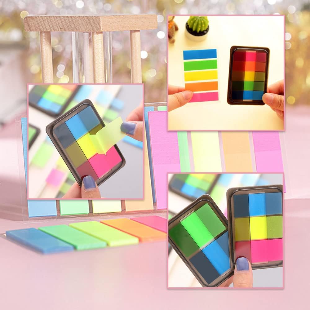 500 Pages 6 Pieces 3 Styles Page Marker, Sticky Notes Index, Mini File ...