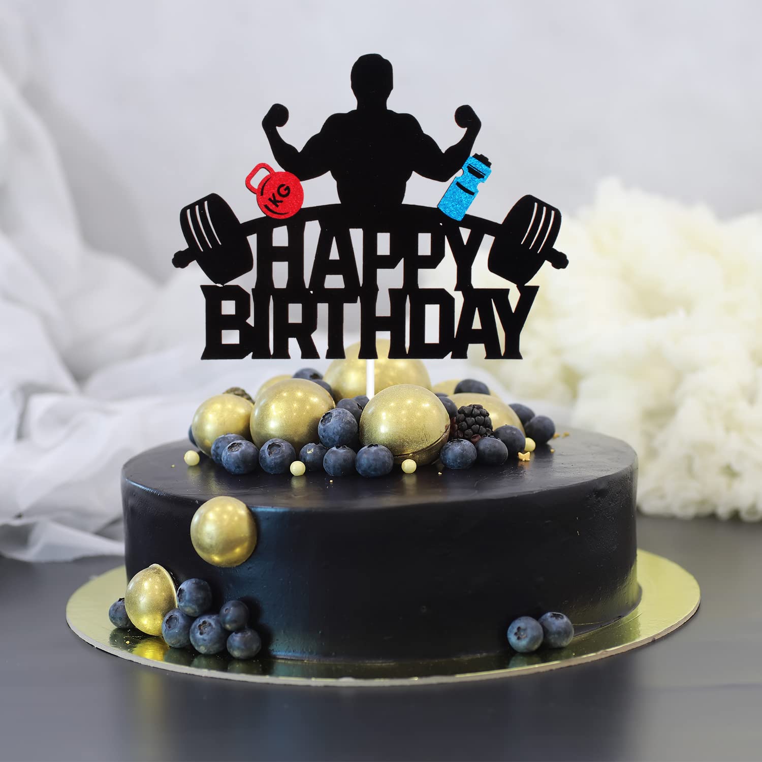 Snapklik.com : Gym Happy Birthday Cake Topper - Sports Weightlifting ...