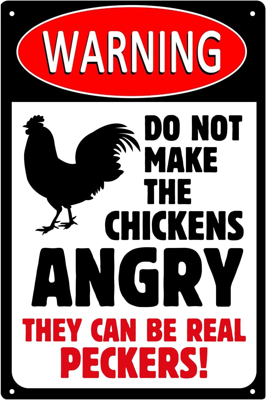 Amazon.com : Aluminum Warning Sign Beware Of Chicken Sign Chicken Coop ...