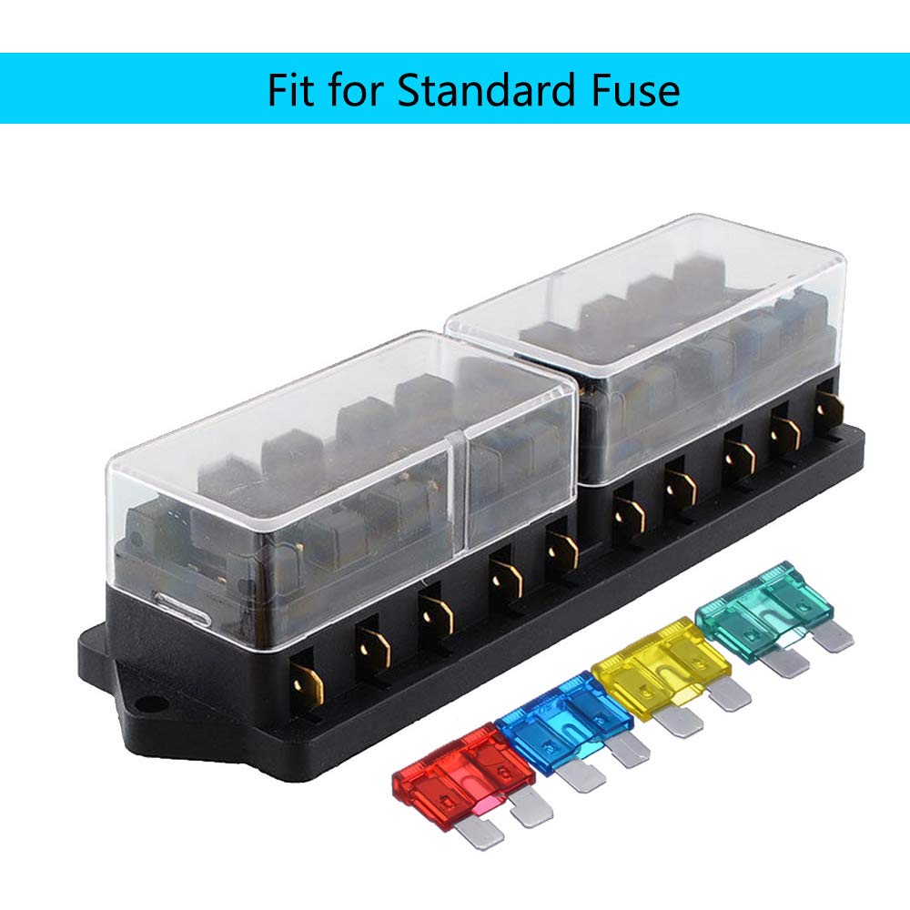 Snapklik.com : Car Truck 10 Way Circuit Standard ATO Blade Fuse Box ...