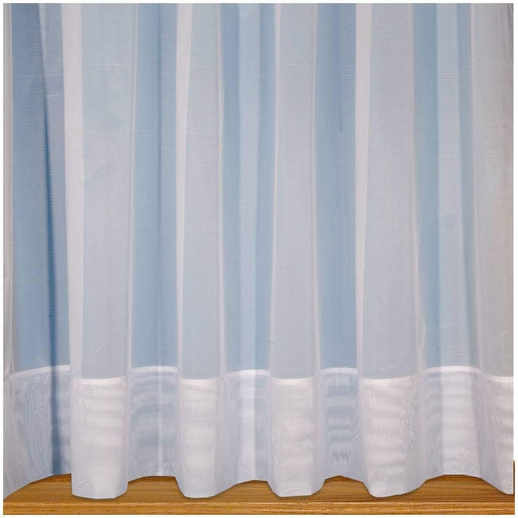 John Aird Sarah - Plain White Net Curtain With Envelope Base - Width ...