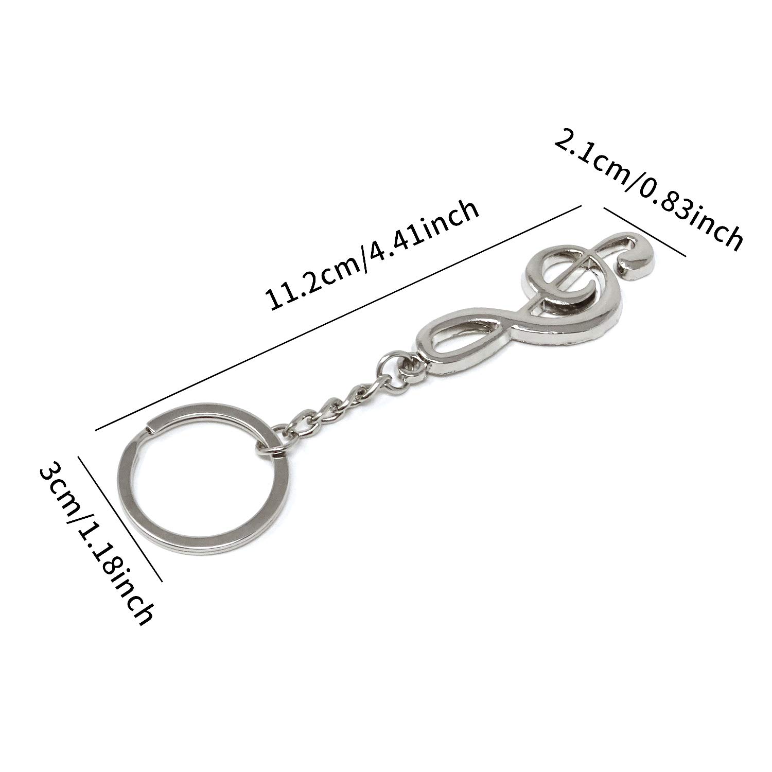 Fashion Cool Musical Note Key Ring Keyfob Keyring Music Symbol Keychain ...