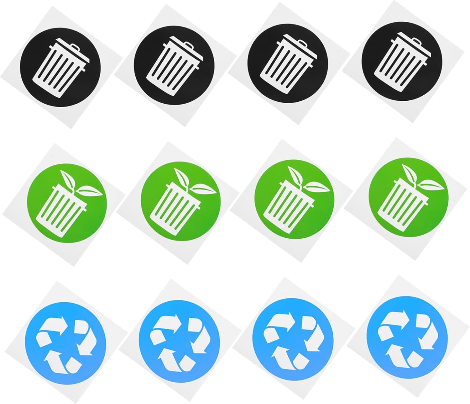 NUOBESTY 12pcs Trash Can Sign Recycle Sticker Decor for Office Garbage ...