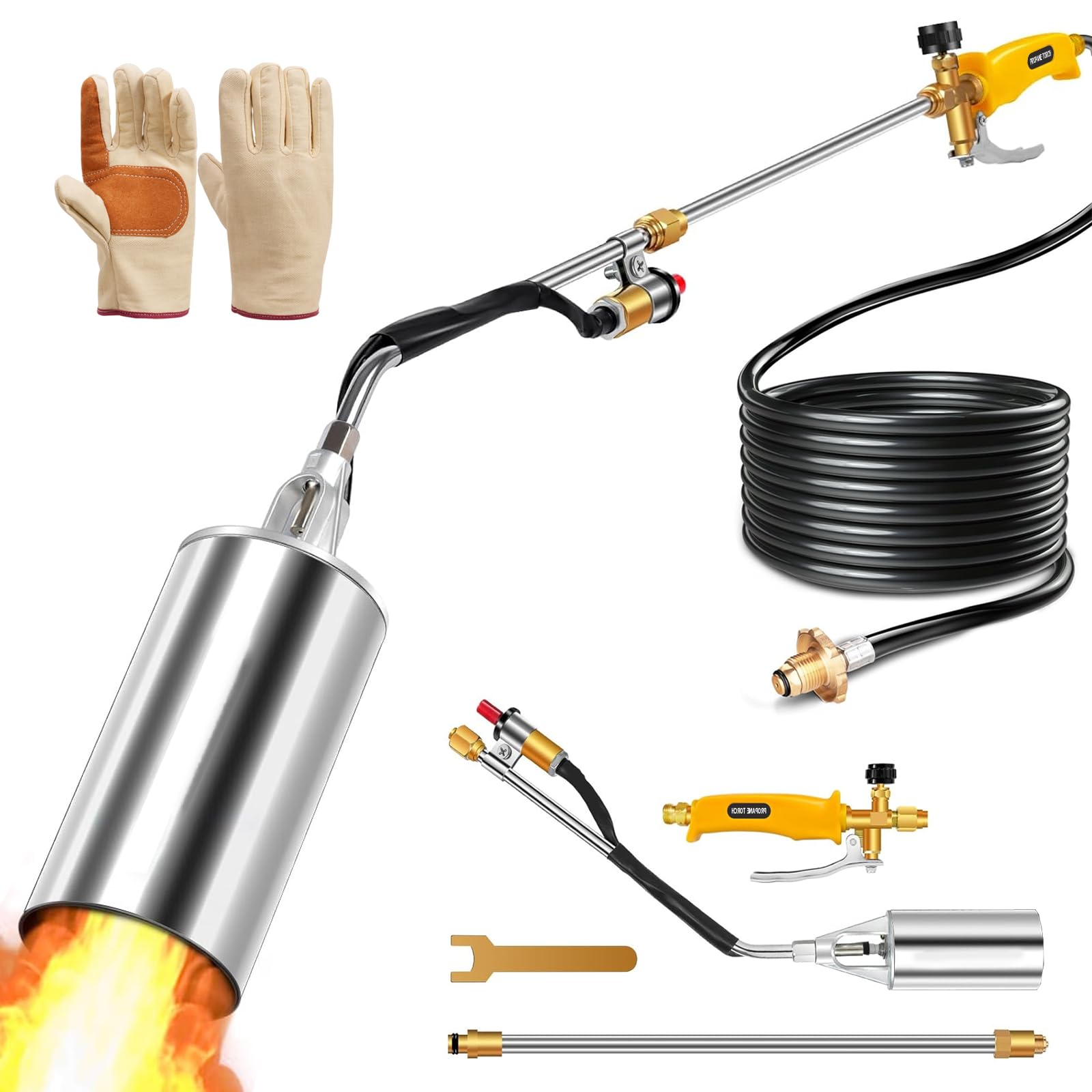 Amazon.com: Propane Torch Weed Burner, Heavy Duty Flamethrower Blow ...