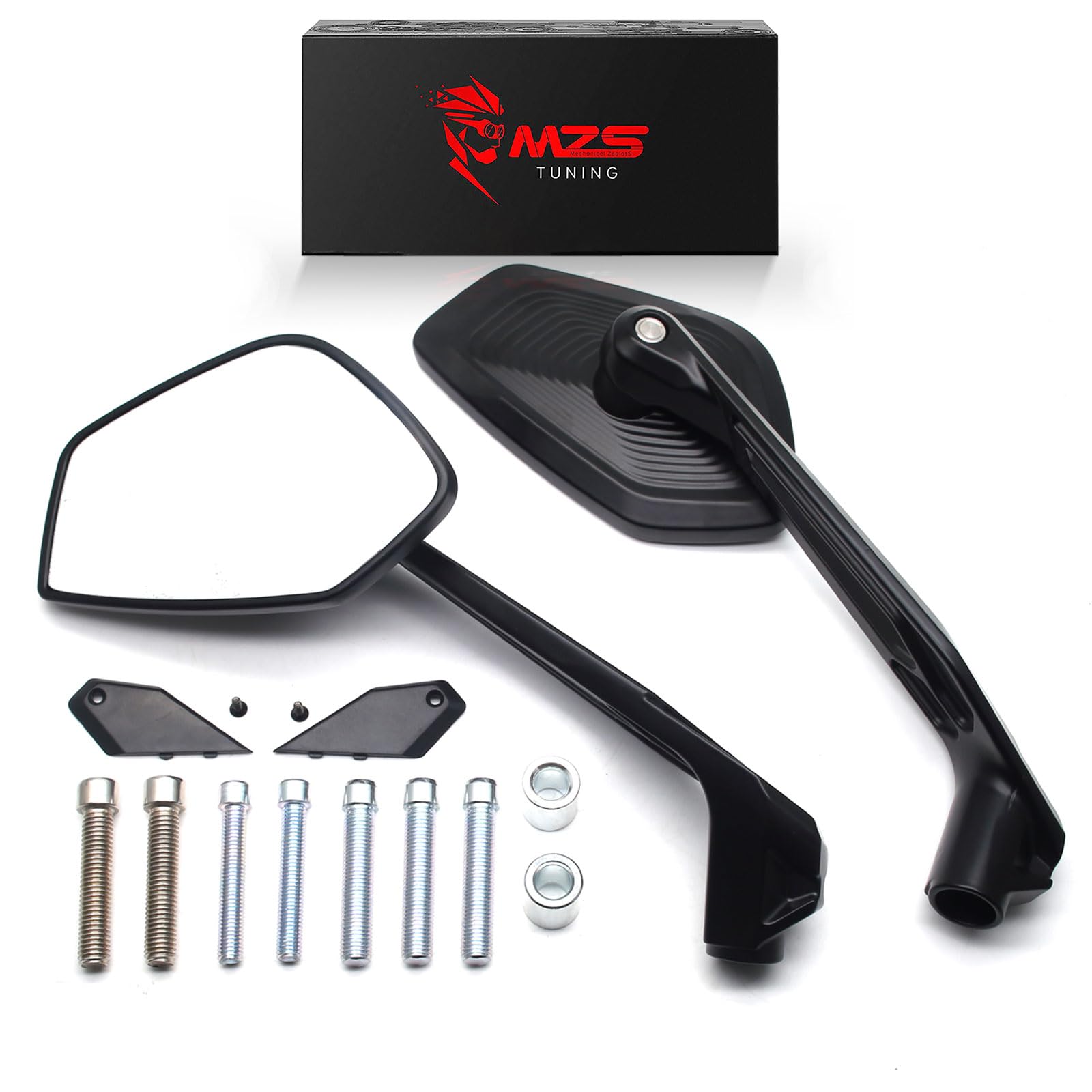 Amazon.com: MZS Universal Motorcycle Mirrors, 10MM 8MM Motorbike ...