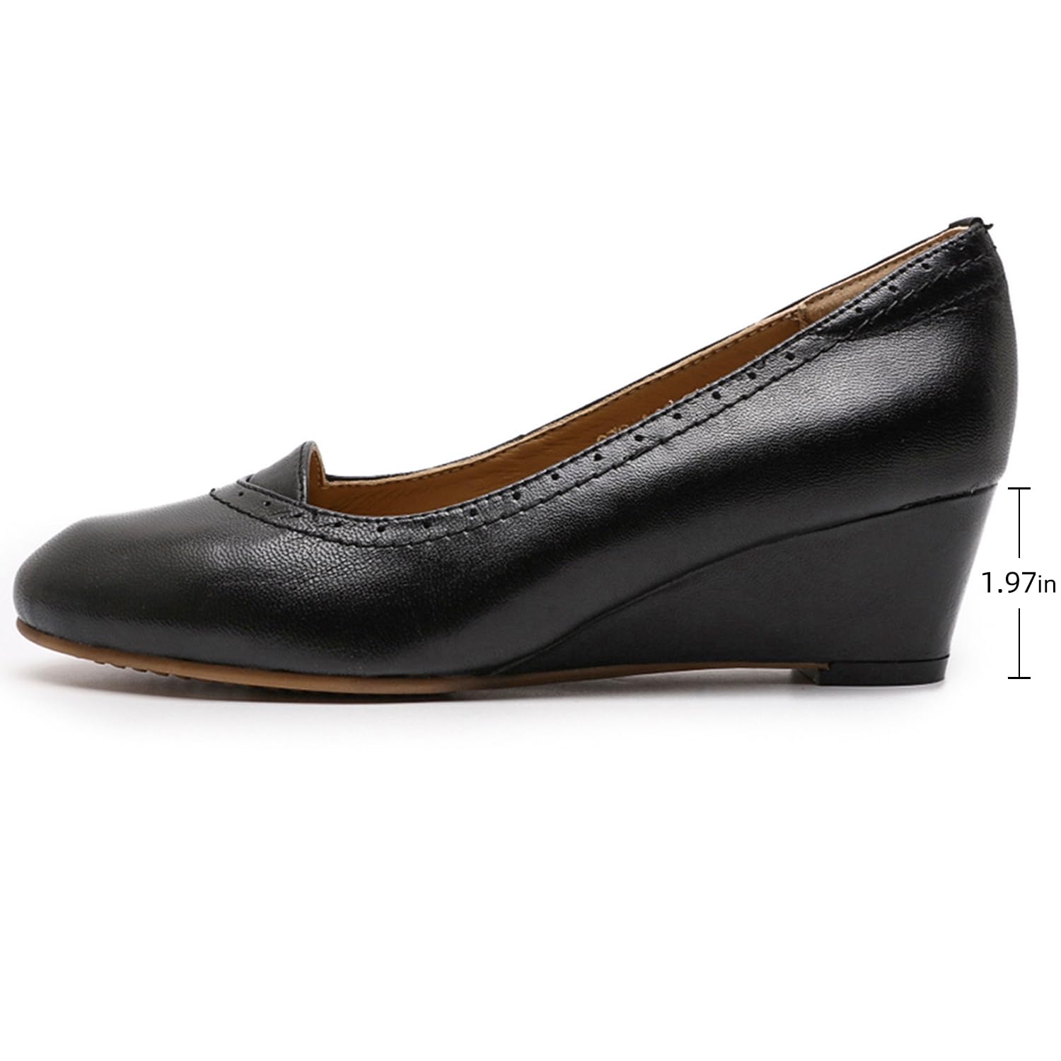 Snapklik.com : Mona Flying Womens Leather Closed Toe 2 Inch Mid Wedges ...