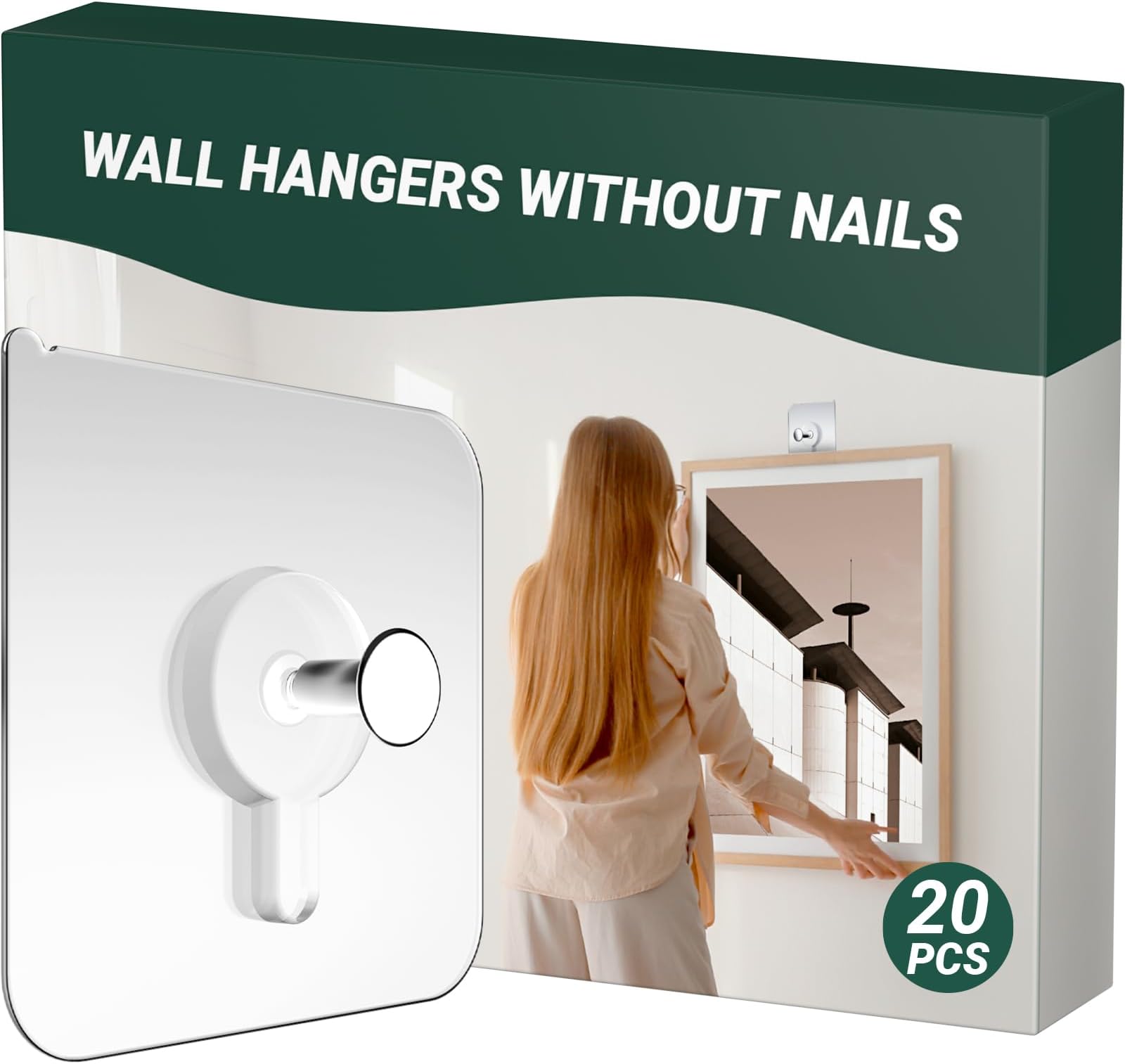 Amazon.com: Picture Hangers Without Nails, A Set of 20 Adhesive Wall ...