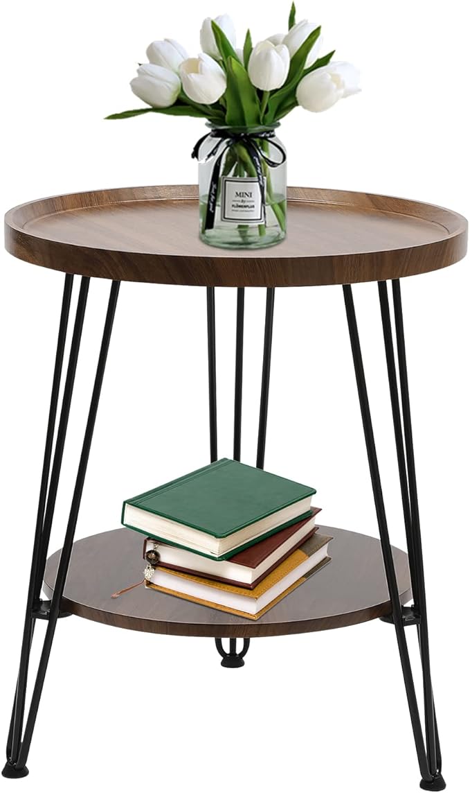 Amazon.com: simimasen Side Table Round End Table Bedside Table with ...
