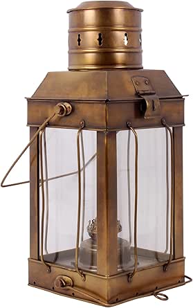Amazon.com: 20" Tall Antique Brass Cargo Lamp Hanging Nautical Ship Oil ...