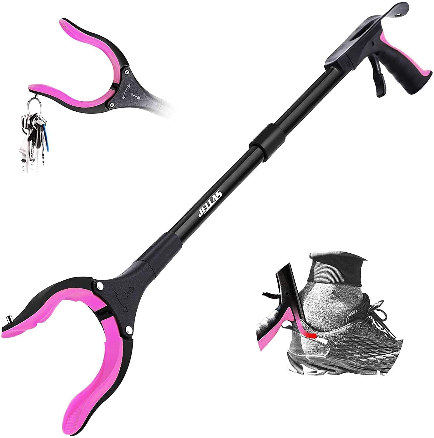 Jellas Reacher Grabber Tool 90 Rotating Head 32 Foldable Claw ...