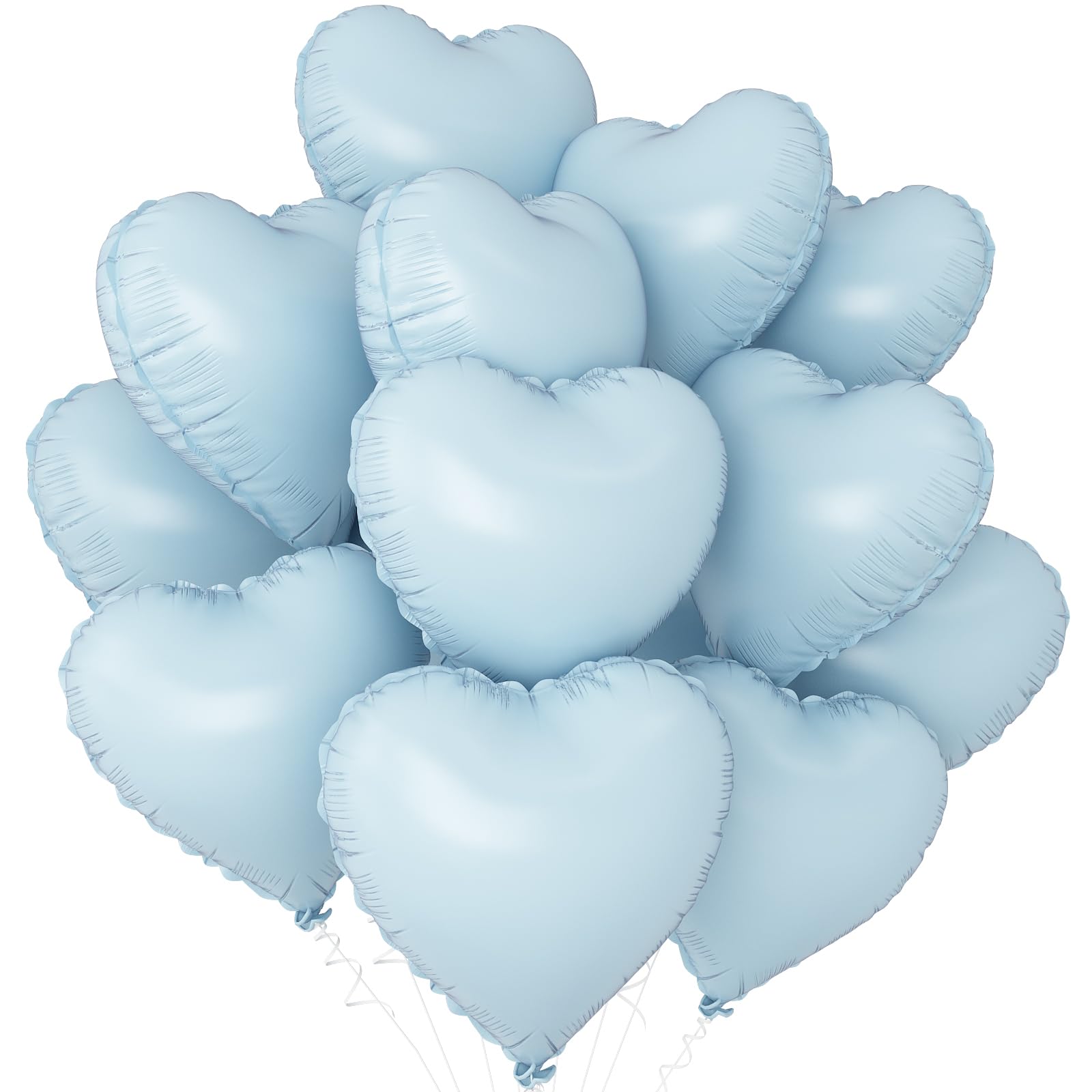 Amazon.com: Baby Blue Heart Balloons,12Pcs Blue Heart Shaped Foil ...