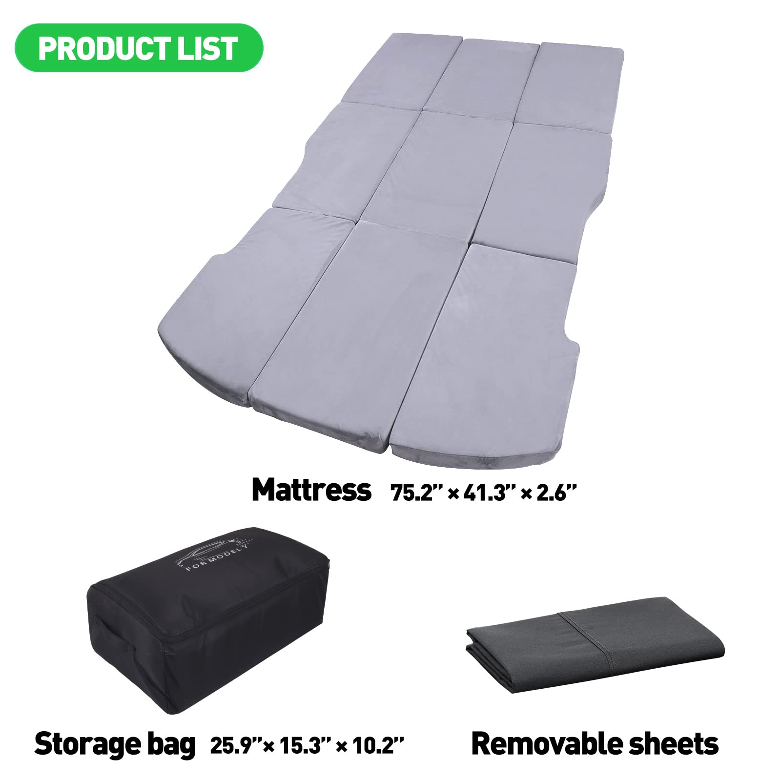 Buy Camping Mattress for Tesla Model Y, YONZEE Memory Foam Car Trunk ...