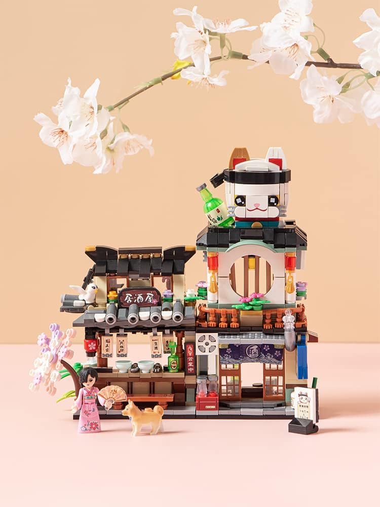 NEWBOER Japanese Street View Izakaya Shop Bricks Model Set MOC Creative ...
