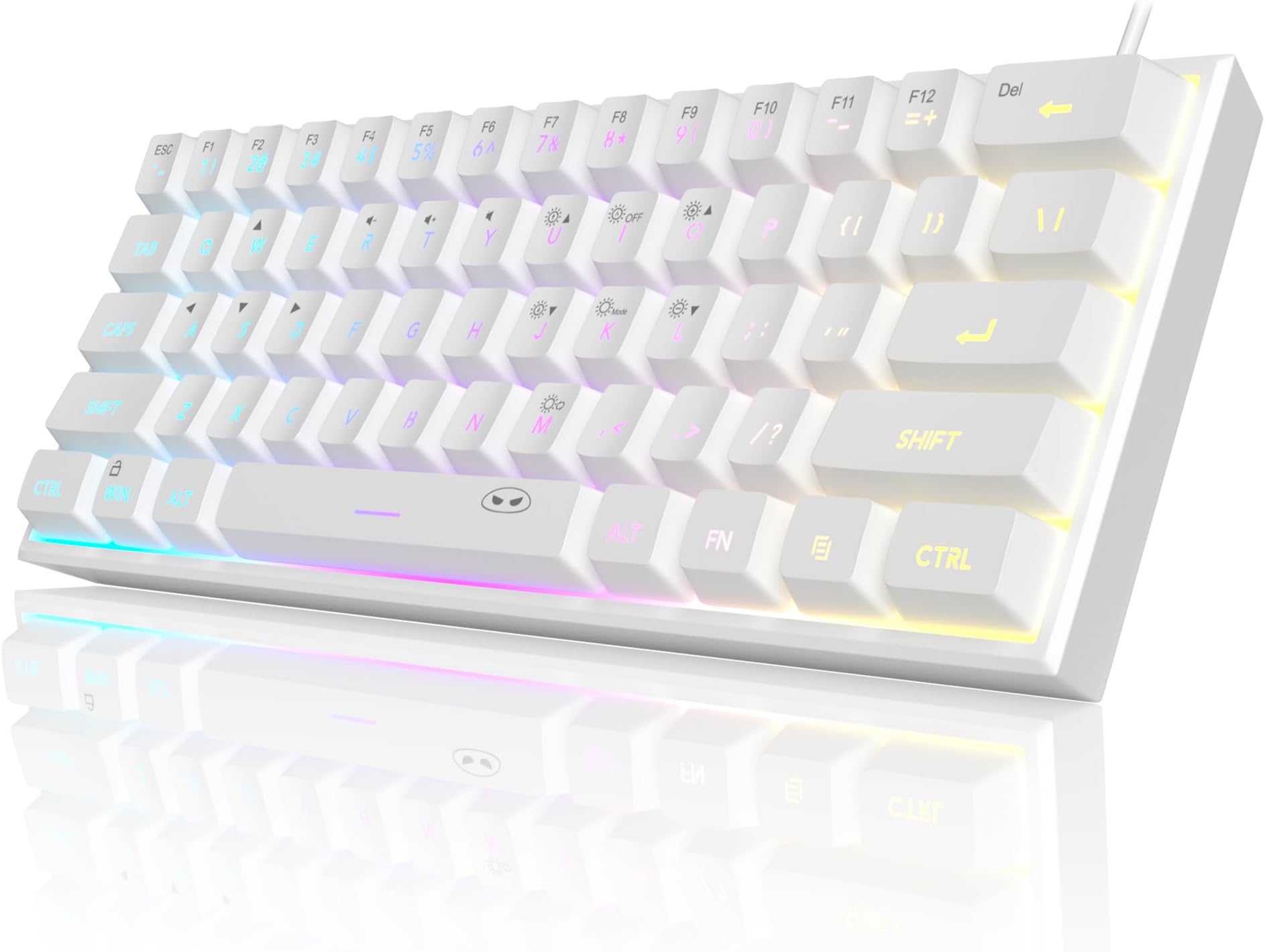 MageGee Mini 60% Gaming Keyboard, Upgrade RGB Backlit 61 Key Ultra ...