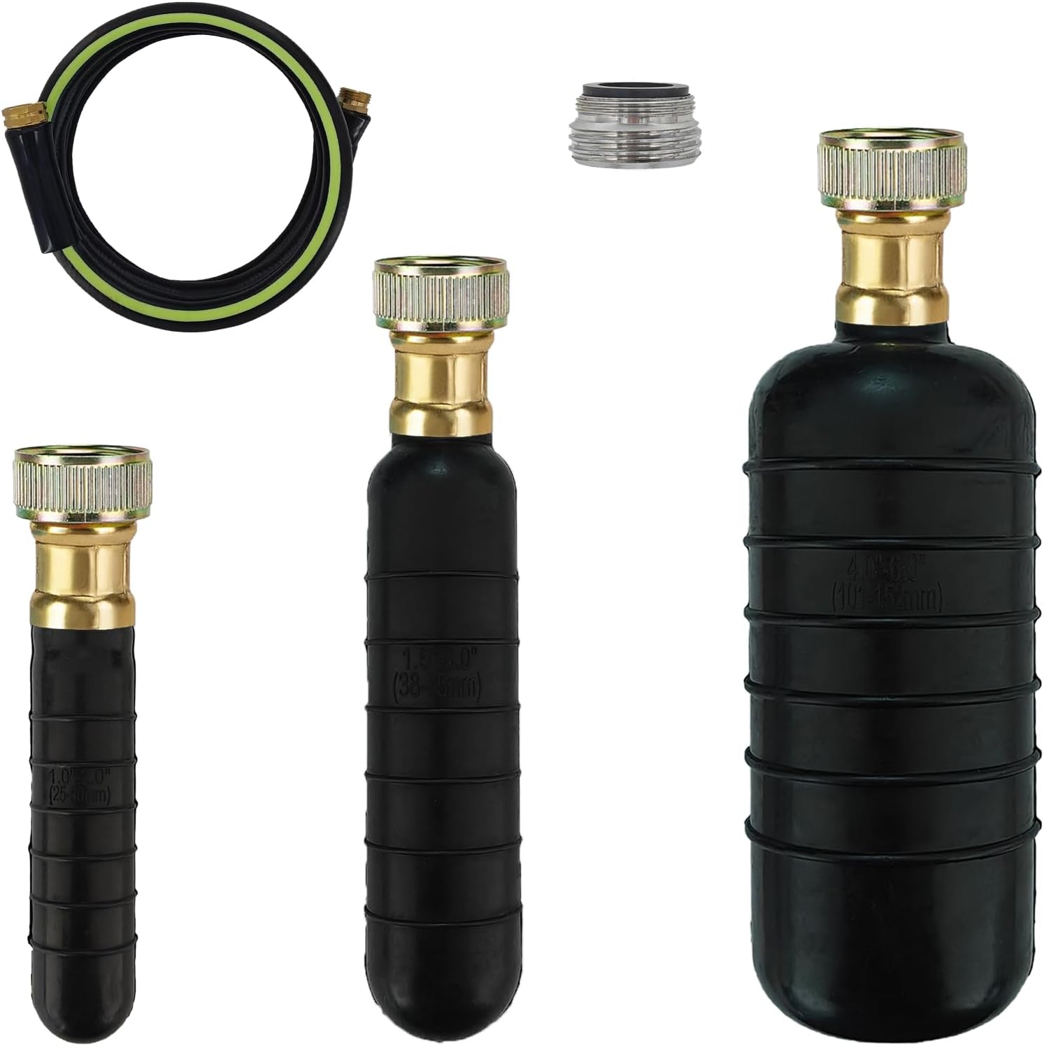 XIALUO Drain Bladder Unclogs Kit 3 Pcs drain rubber bladders Fit 1" to ...