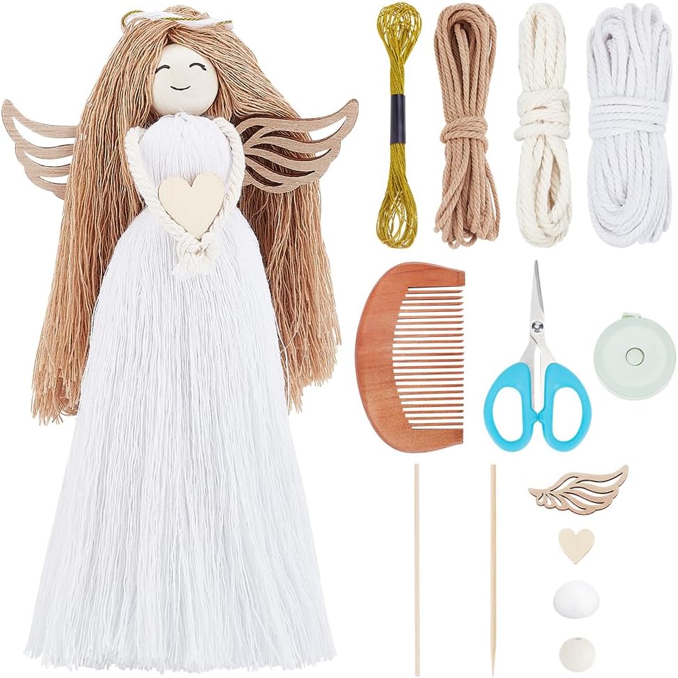 Amazon.com: FREEBLOSS DIY Macrame Christmas Angel with Instruction Boho ...