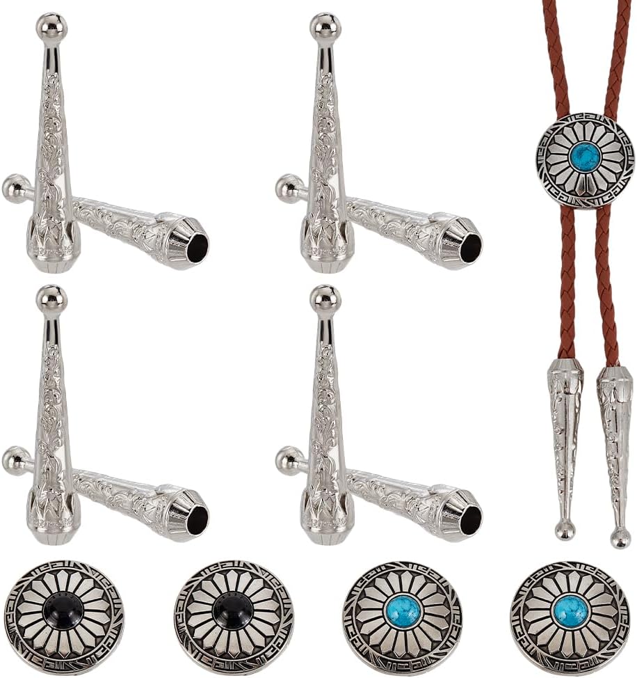 Amazon.com: AHANDMAKER 4 Sets Bolo Tie Making Kits Cord End Caps with ...