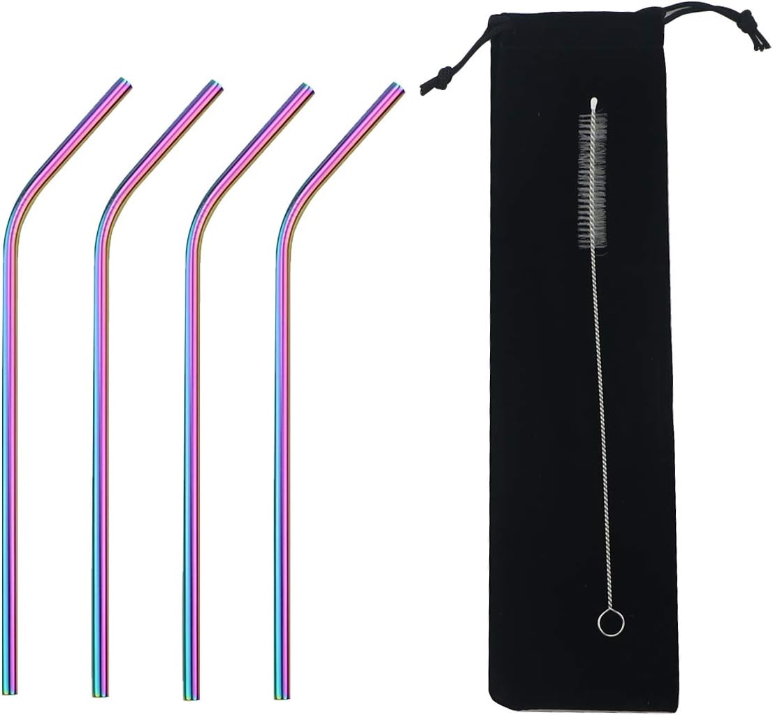 Amazon.com: Stainless Steel Straws Iridescence Colors, Fits 30 oz ...