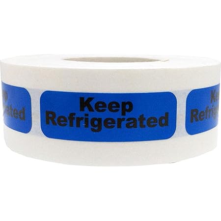 Amazon.com : TINGYI Keep Refrigerated Stickers - 1.5 x .433 Inch Blue ...
