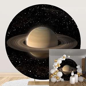 Amazon.com : DORCEV Diameter 3ft Saturn Planet Round Backdrop Cover ...