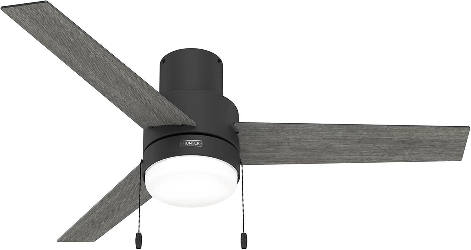 Hunter Fan Company, 51949, 52 inch Brunner Matte Black Low Profile ...