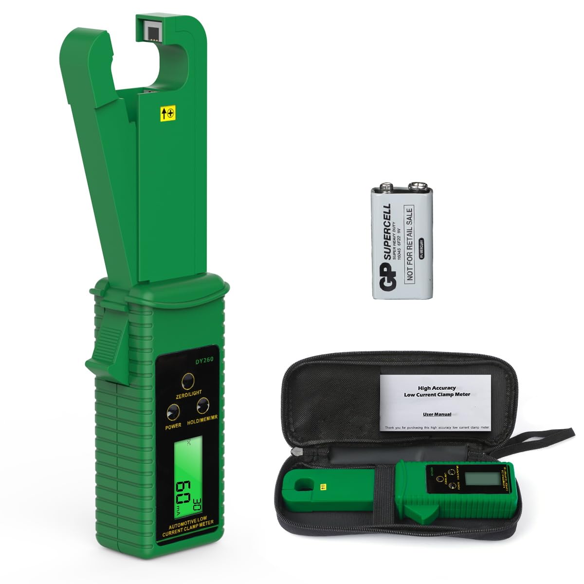 Snapklik.com : CMTOOL Clamp Meter AC/DC Current Tester 0-60A Digital ...