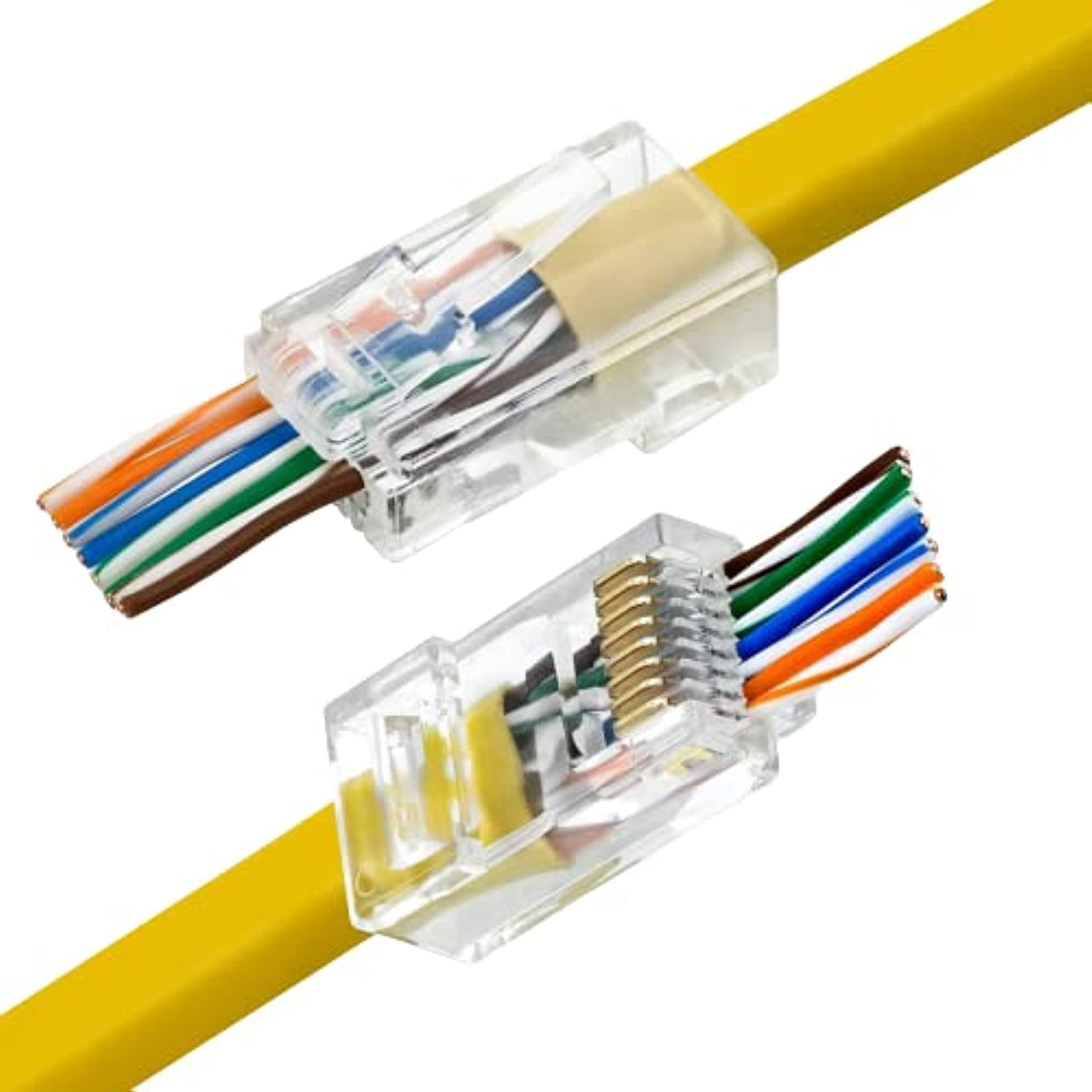 RJ45 EZ CAT6/Cat5e Pass Through Connector End Pass Unshielded Connector ...