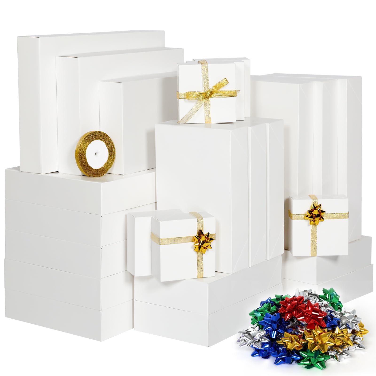 Amazon.com: joyhalo 24 Pack Gift Boxes with Lids for Presents - White ...