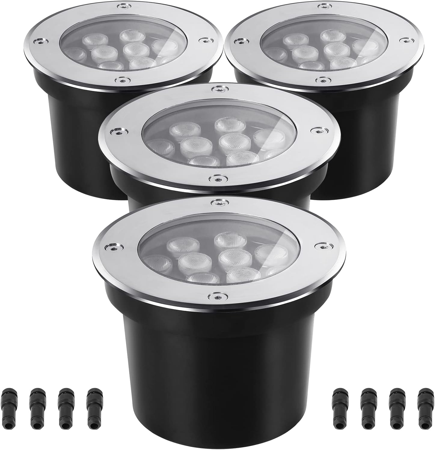 INTWELL 12W Landscape Ground Lights, Low Voltage Outdoor LED Well ...